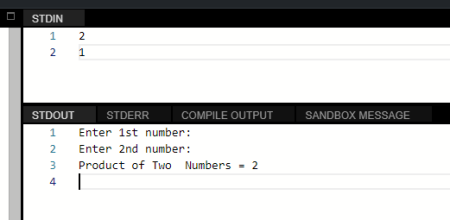 C++ Program to Calculate Multiplication of two Numbers