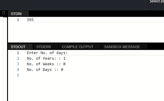 C Program To Convert Days Into Years Weeks And Days